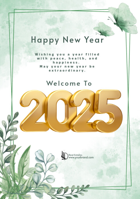 White Pastel Welcome To 2025 And Happy New Year Brand A4 Template ...