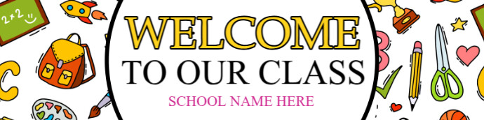 White Pastel Welcome To Our Classroom Google Google Classroom Banner ...