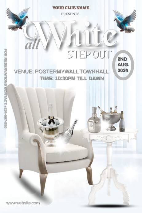 Copy of White Pastel White Party Club Party Poster | PosterMyWall