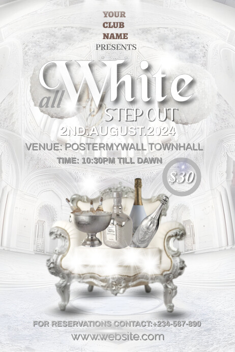 Copy of White Pastel White Party Club Party Poster | PosterMyWall