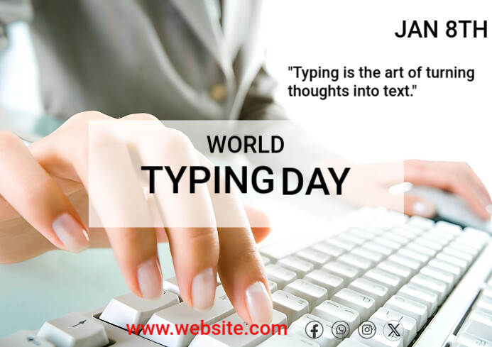 Copy of White Pastel World Typing Day A4 | PosterMyWall