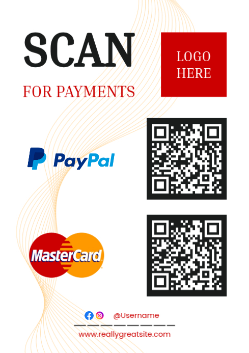 White Payment QR Code A4 Template | PosterMyWall