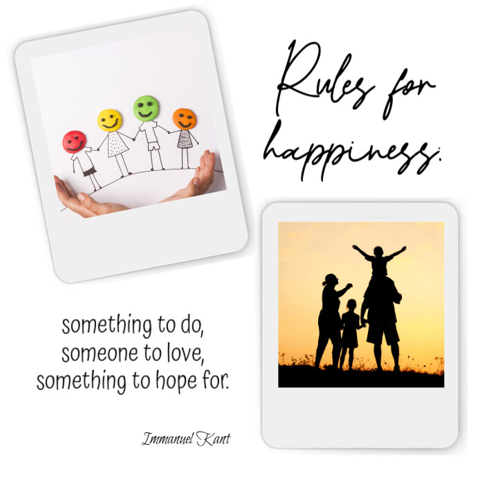 Copy of White Photo Collage With Happiness Quote Square (1:1 ...