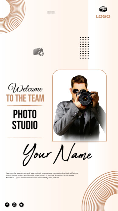 White Photo Studio Welcome Template Instagram Story | PosterMyWall