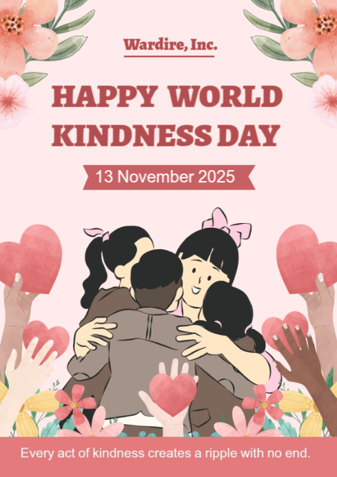 White Pink and Peach Illustrated Happy World Kindness Day a A4 2025 ...