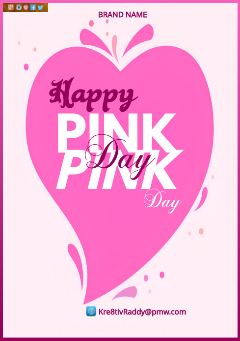 White Pink Day Card A4 Template | PosterMyWall