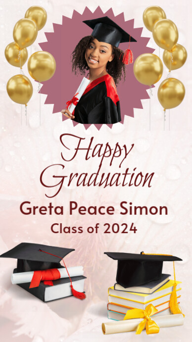 White pink Modern & Minimal Happy Graduation Instagram Story Template ...