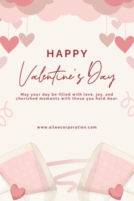 Copy of White Pink Pastel Happy Valentine’s Day Poster | PosterMyWall