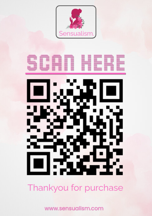 White pink tosca Pastel Scan Here Barcode Menu And Promo A5 Template ...