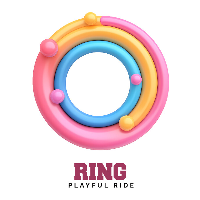 White Playful 3d Ring Logo Template | PosterMyWall