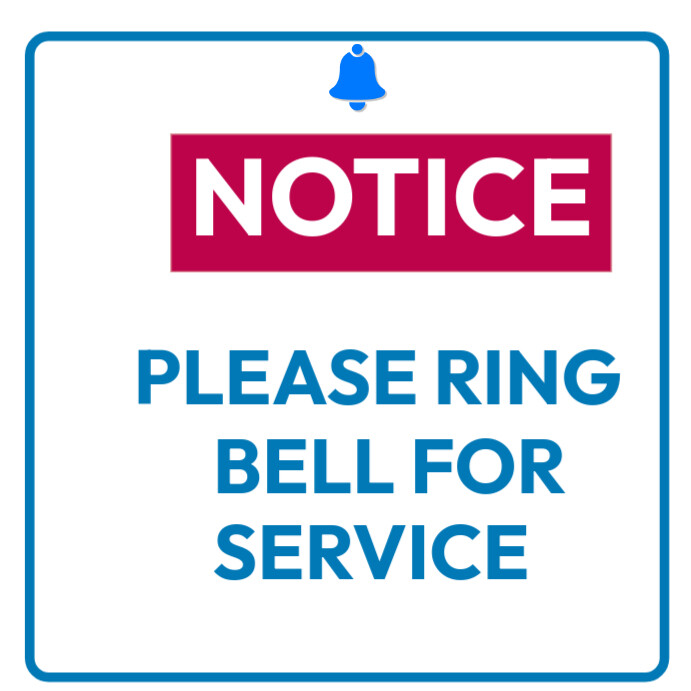 White Please Ring Bell For Service Instagram Post Templat | PosterMyWall