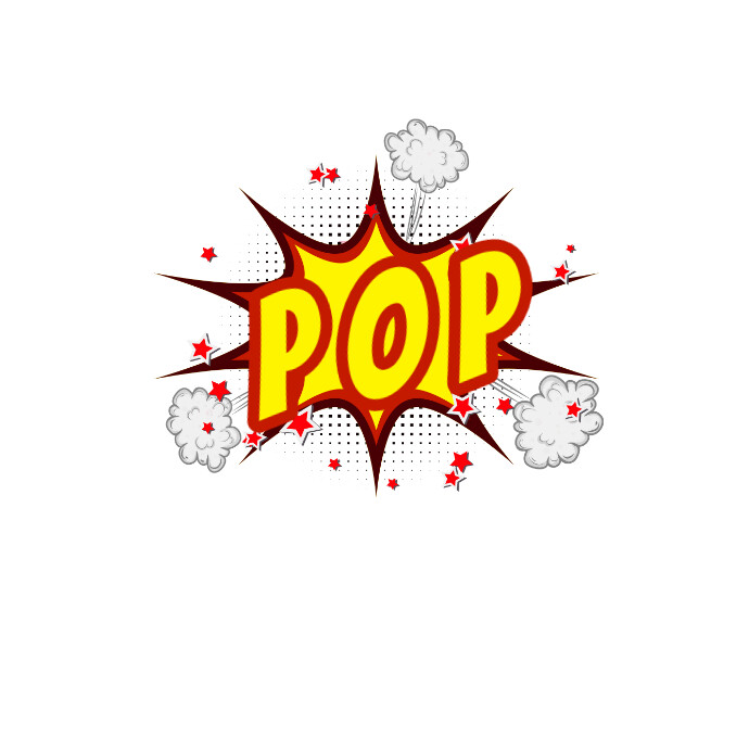 White Pop Logo Templat | PosterMyWall