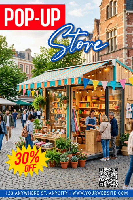 White Pop-up Store Poster Template | PosterMyWall