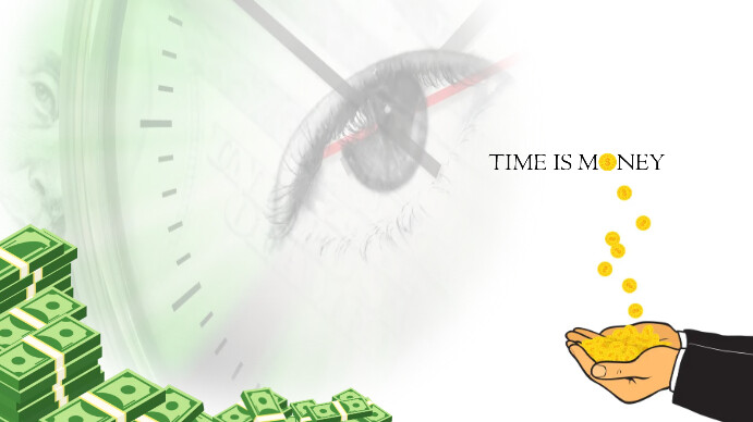 White Powerpoint Economics Time Is Money Background Presentation (16:9 ...