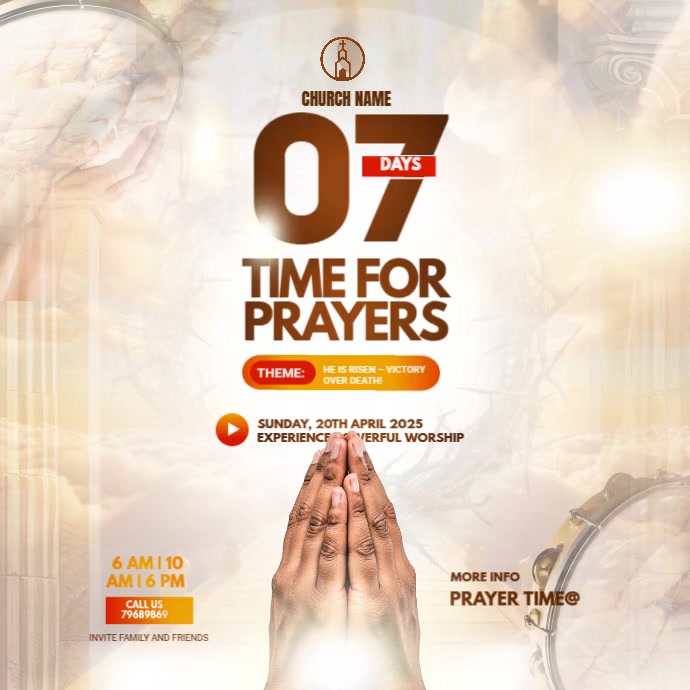 Copy of White Prayers Instagram Post | PosterMyWall