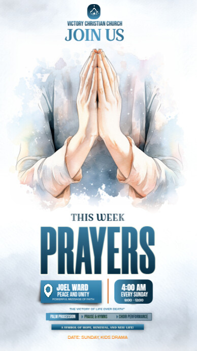 White Prayers Instagram Story Template | PosterMyWall