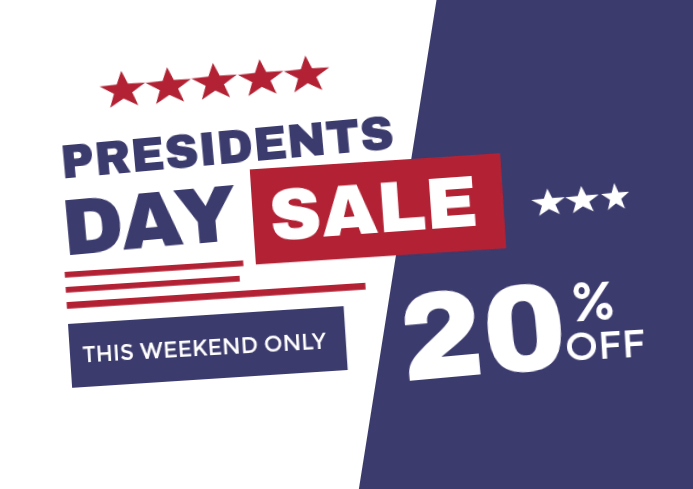 White Presidents Day Sale A4 Template | PosterMyWall