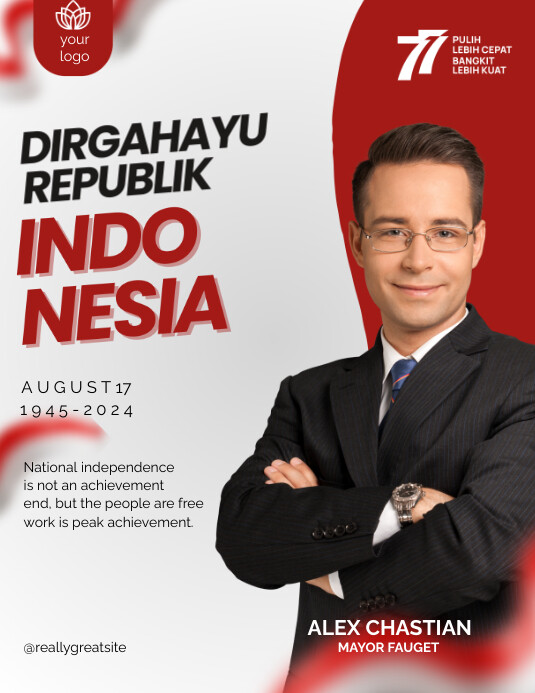 White Profesional 17 Agustus Pamflet (letter Template | PosterMyWall