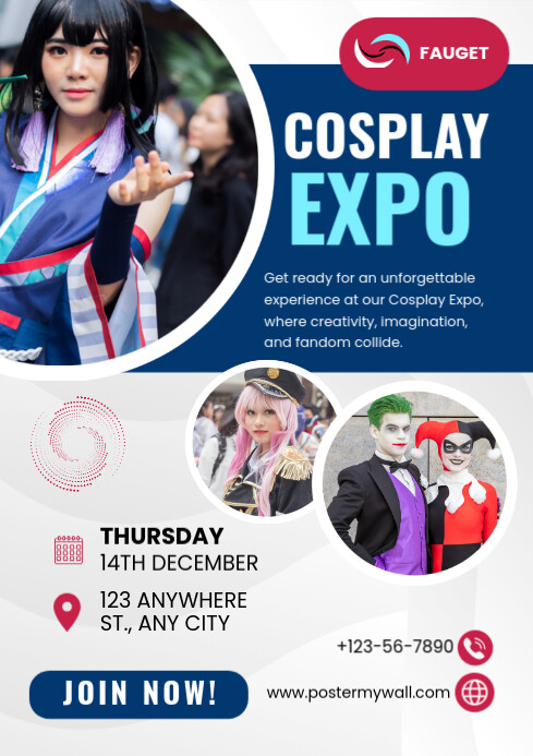 Copy of White Profesional Cosplay Expo A4 | PosterMyWall