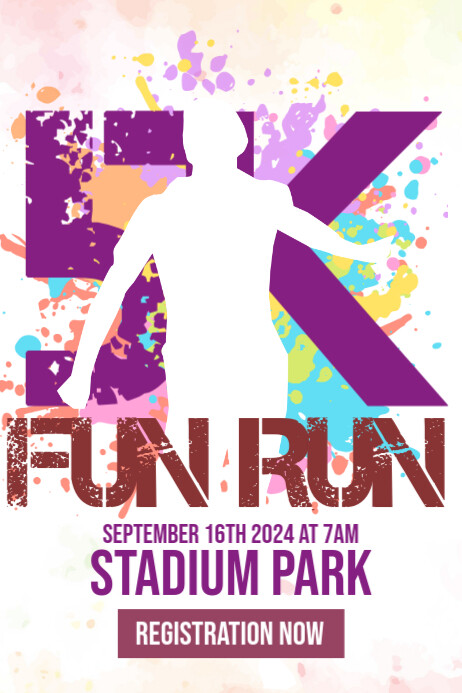 White Profesional Fun Run Poster Template | PosterMyWall