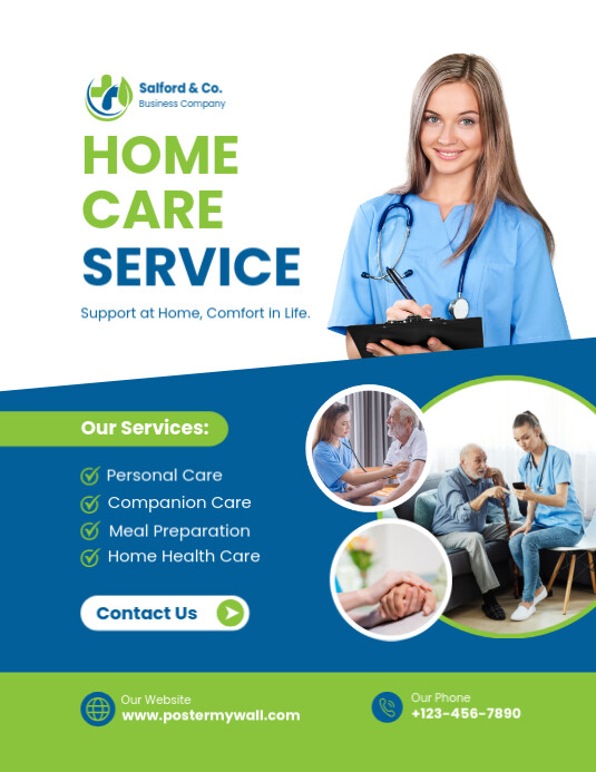 White Profesional Home Care Service Pamflet (letter As) Template ...