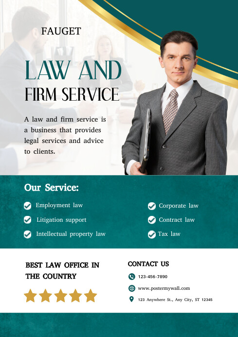 White Profesional Law And Firm Service A4 Template | PosterMyWall