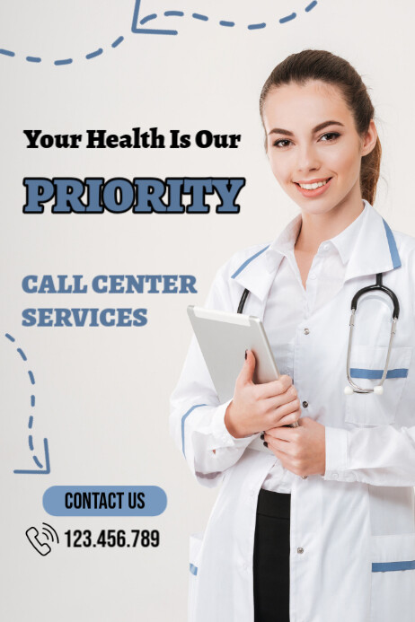 Copy of White Profesional Medical Call Center Services Poster ...