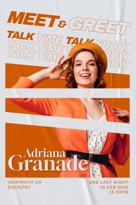 White Profesional Meet & Greet On Talk Show P Template | PosterMyWall