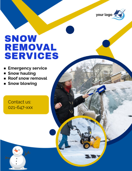 Copy of White Profesional Snow Removal Services Templete. Pamflet ...