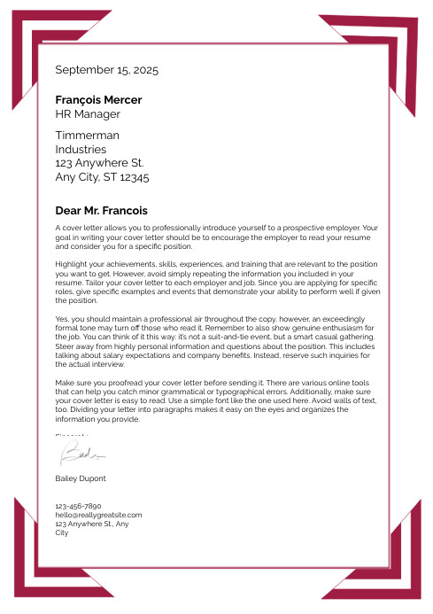 Copy of White Profesional Surat Lamaran Pekerjaan A4 | PosterMyWall