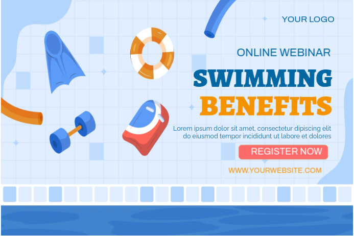 Plantilla de White Profesional Swimming Benefits Poster | PosterMyWall