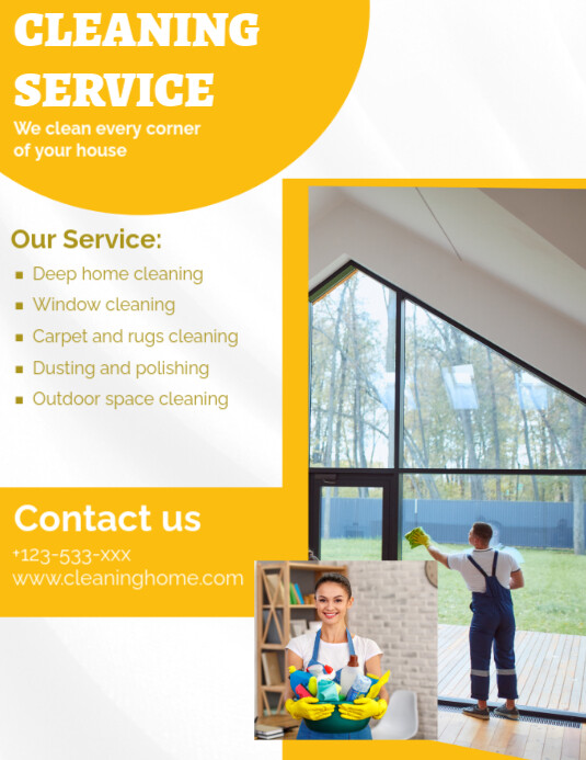 White Profesional Templete Clening Service, Window Cleaning, Home ...