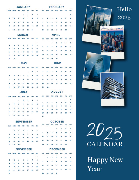 White Professional 2025 Calendar Flyer (us Letter) Template | PosterMyWall