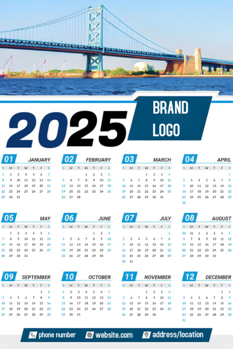 White Professional 2025 Calendar Poster Template | PosterMyWall