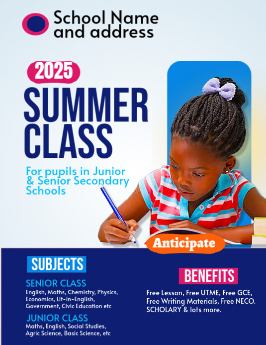 White Professional 2025 Summer Class Flyer (us Letter) Template ...