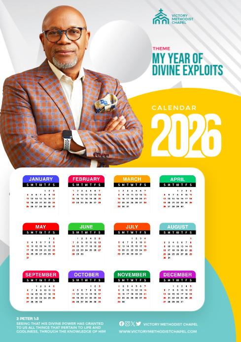 Plantilla de White Professional 2026 Annual Calendar Template A4 Print ...