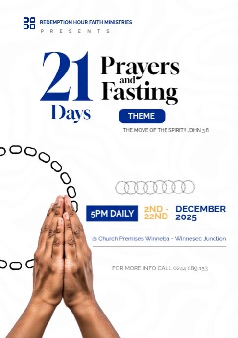 Copy of White Professional 21 Days Prayer And Fasting A3 | PosterMyWall