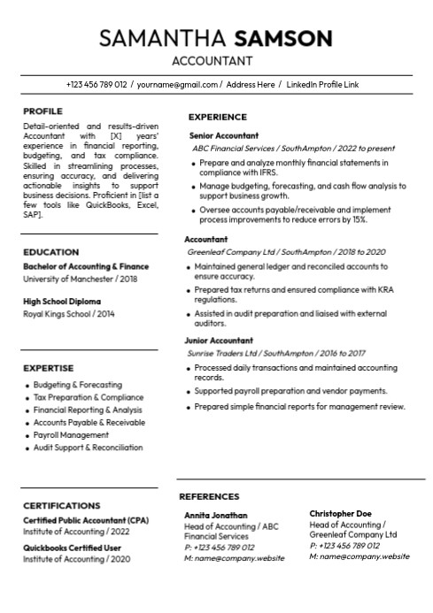 White Professional A4 resume Template | PosterMyWall