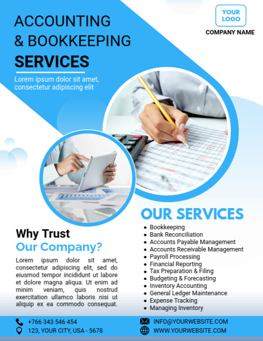 Copy of White Professional Accounting & Bookkeeping Services Flyer (us ...