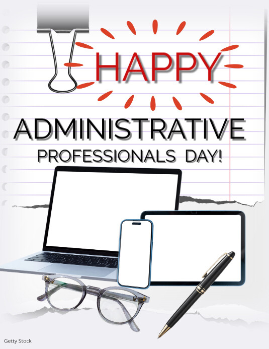 Copy of White Professional Administrative Professionals Day Flyer (us ...