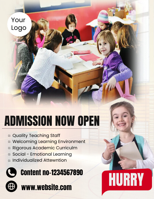 Modèle White Professional Admission Open Flyer Flyer | PosterMyWall