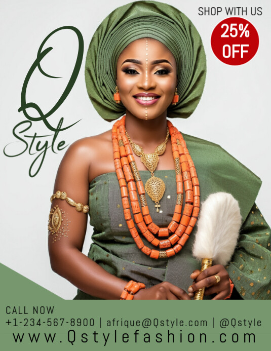 White Professional African Fashion Shop Flyer (us Letter) Template ...