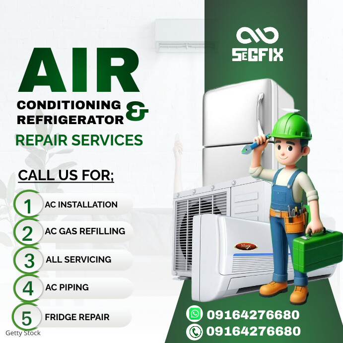 Copia de White Professional Air Conditioning And Refri | PosterMyWall