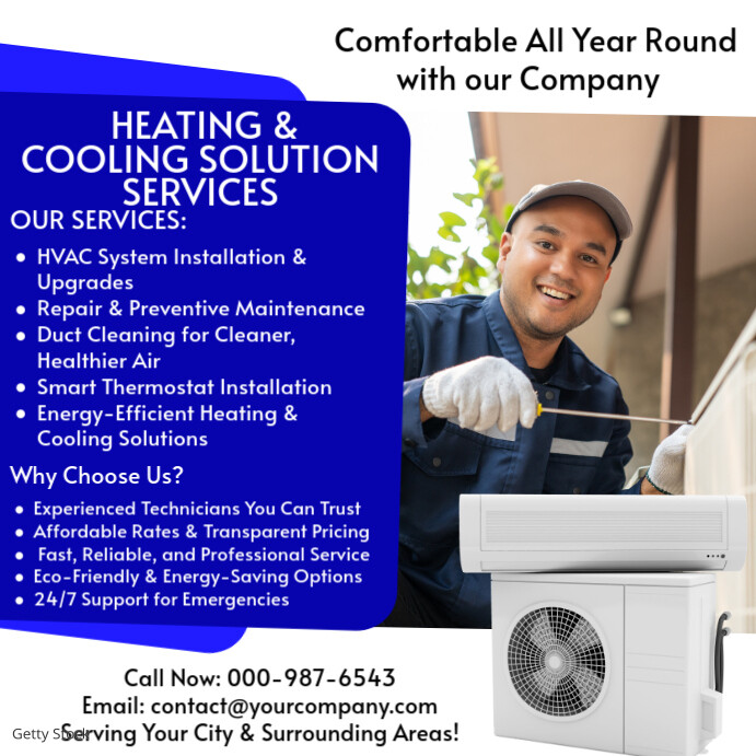 White Professional Air Conditioning Hvac Social Media Ad Hvac Service ...