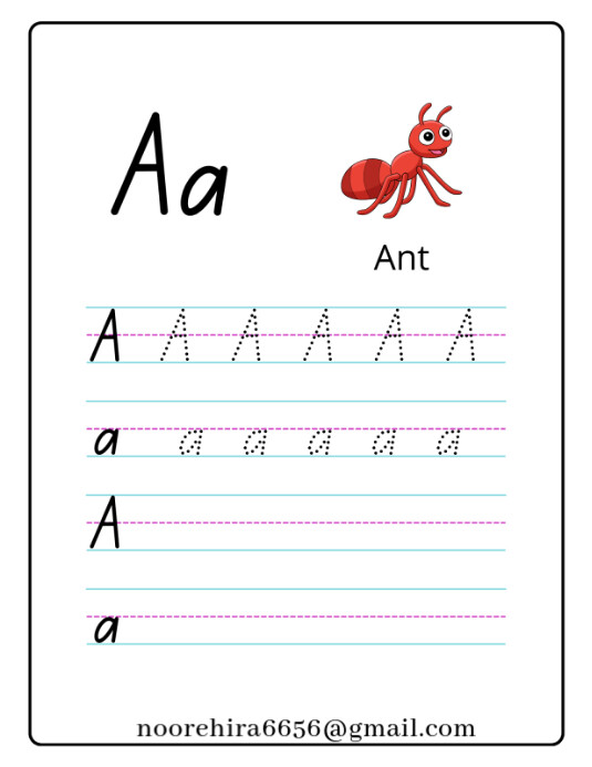White Professional Alphabet Tracing Worksheets For Kids Flyer (us ...