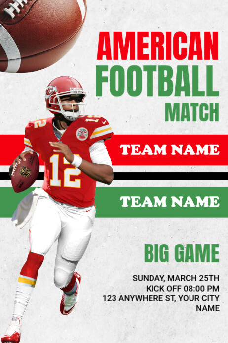 Copy of White Professional American Football Match Poster | PosterMyWall