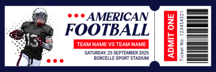 White Professional American Football Twitter Banner Template | PosterMyWall