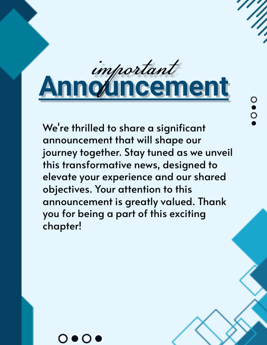 Copy of White Professional Announcement Flyer (us Le | PosterMyWall
