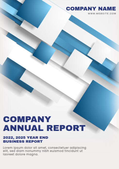 White Professional Annual Report A3 Template | PosterMyWall