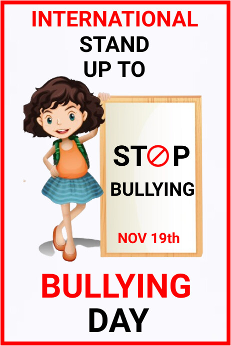 White Professional Anti Bullying Poster Template | PosterMyWall